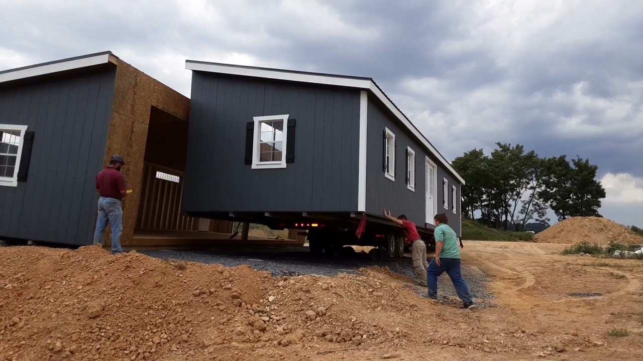 Helmuth Builders 24x48 Double Wide Delivery - YouTube
