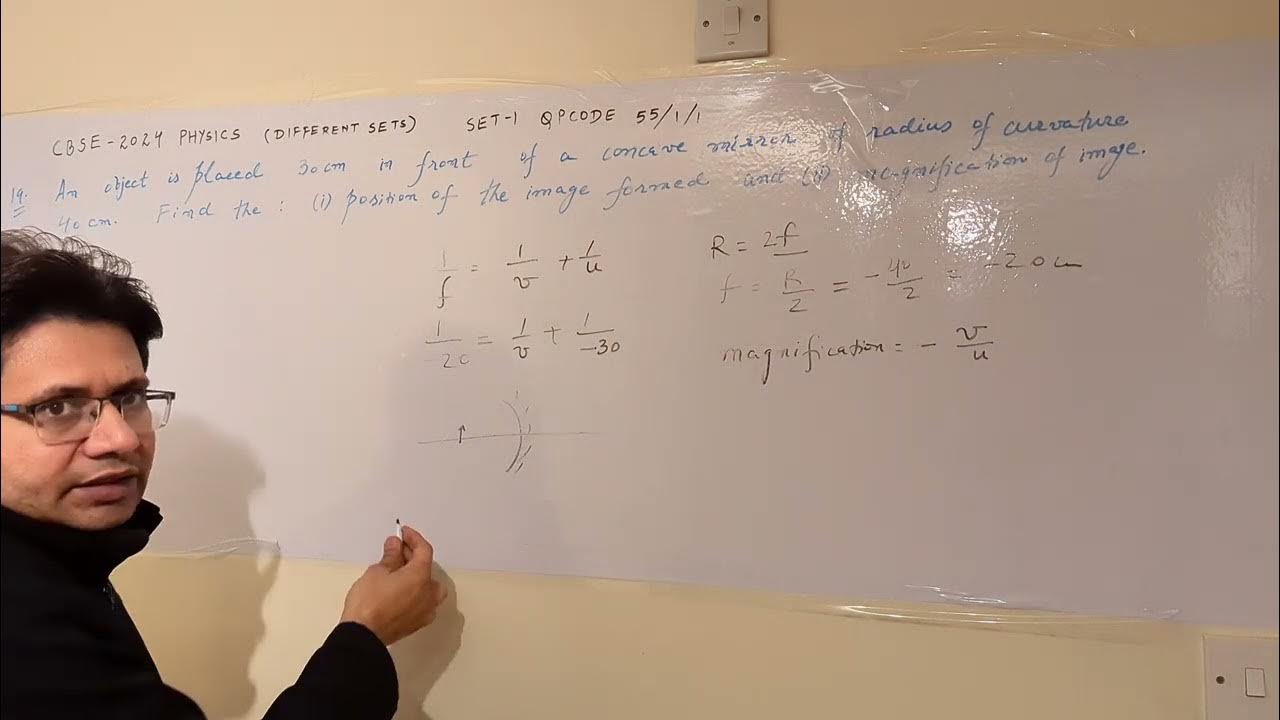 An object is placed 30 cm in front of a concave mirror of radius of curvature 40 cm..... - YouTube