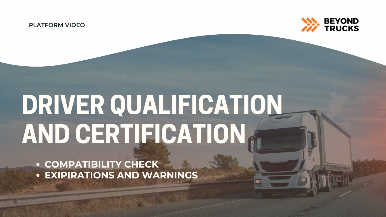 Driver Qualification and Certification Compatibility Check - YouTube