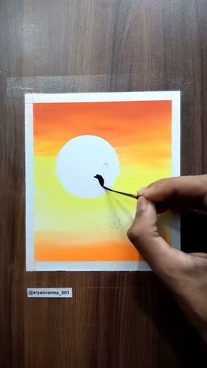 How to draw easy sunset for beginners #short #shorts - YouTube