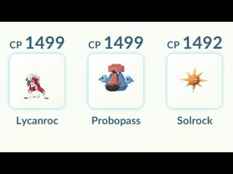 Rock Type Team: Lycanroc Probopass Solrock | Great League Battle ...