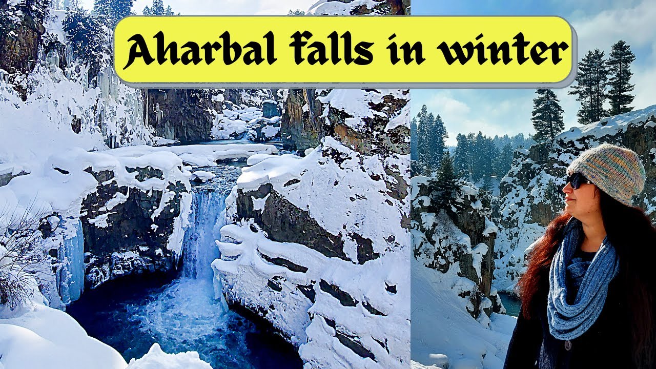 AHARBAL FALLS - Kashmir's best waterfall l Frozen waterfall in Kulgam l ...