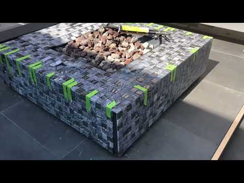 Tiled fire pit restoration - YouTube