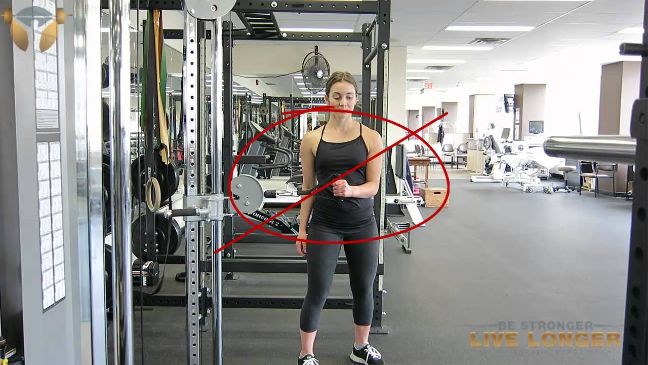 standing external rotation w pulley - YouTube