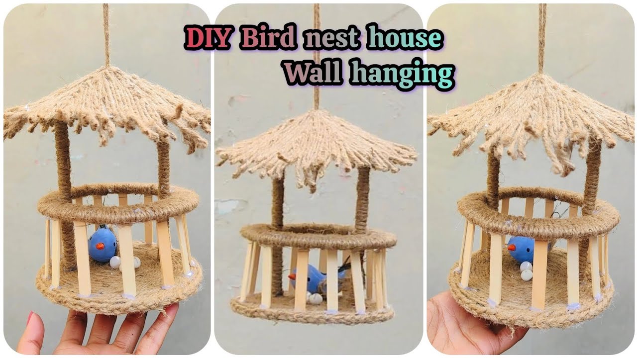 DIY Bird nest house from waste materials Wall hanging best out of waste ...