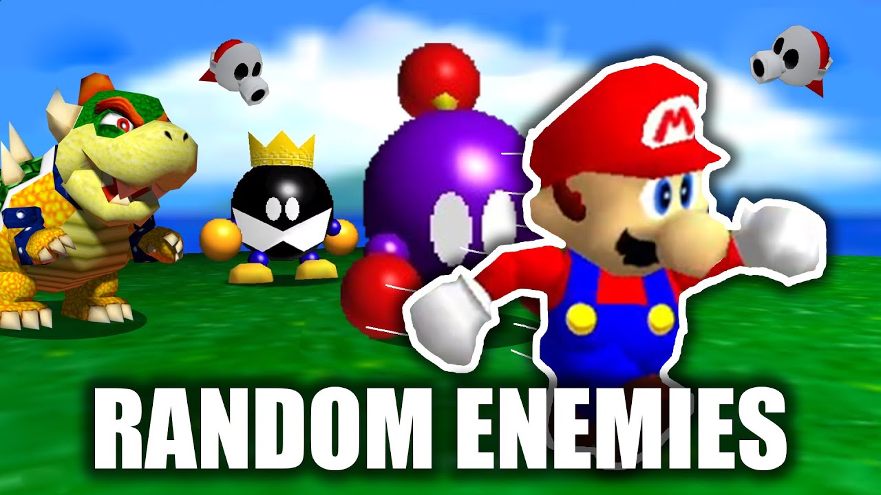 Mario 64 but RANDOM Enemies Spawn Every Second... - YouTube