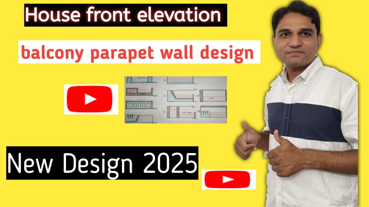 house front balcony parapet design - YouTube