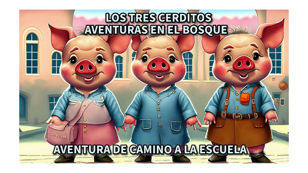 🐷 Las aventuras de Los tres cerditos, aventura de camino a la escuela | 📖Cuentos infantiles ...