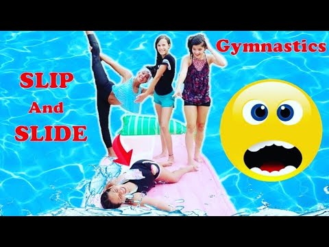 Gymnastics Slip N Slide Challenge! - YouTube