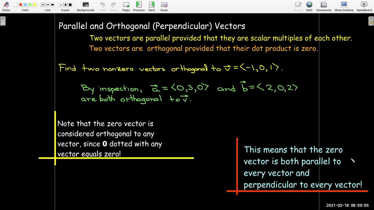 The Dot Product - Part II: Scalar and Vector Projections - YouTube