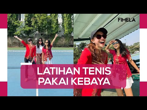 Tampil Beda, Yuki Kato Berkebaya Saat Latihan Tenis