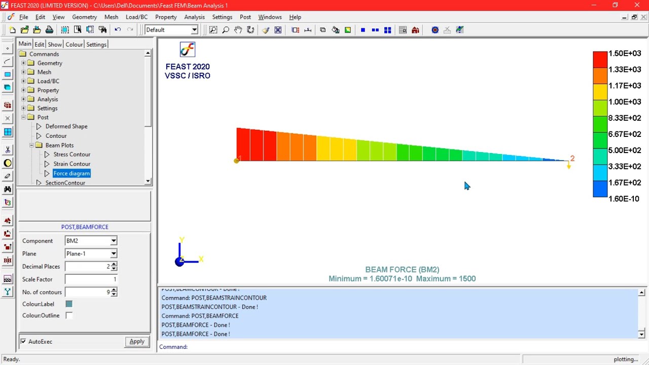 Static Analysis Of Cantilever Beam I FEAST SME Software 2020 - YouTube