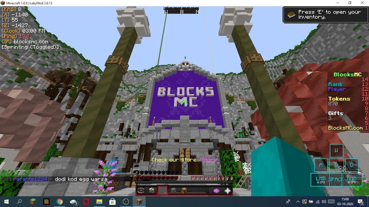 What is my day in Minecraft look Like on BlocksMC server - YouTube