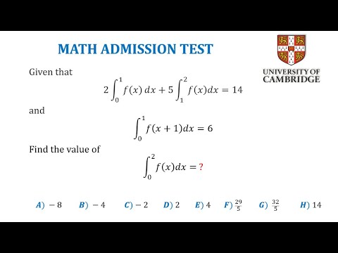 Compute this Integral: CAMBRIDGE MATH ADMISSION TEST - YouTube