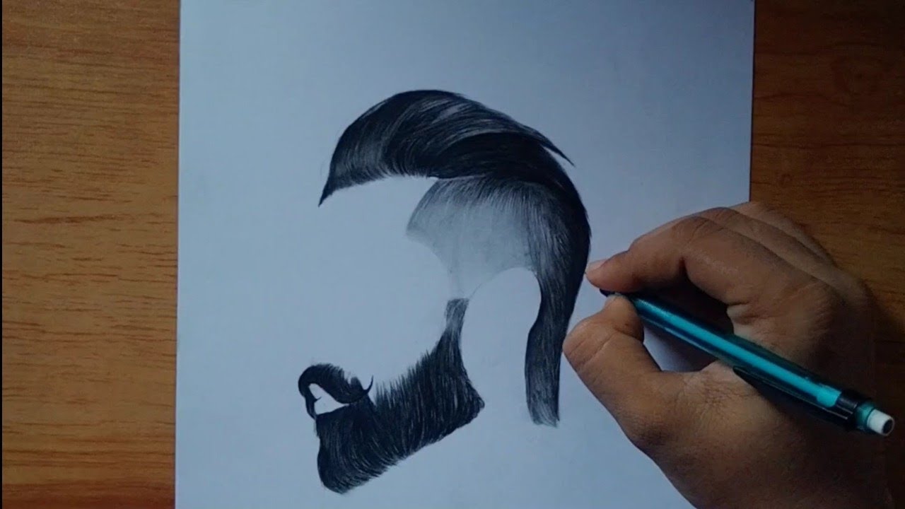 How To Drow a Realistic Hairs and beard ll @kartikpaliwalarts - YouTube