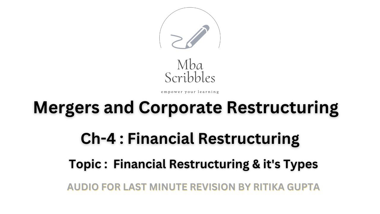 Merger & Corporate Restructuring | Ch-4 | Financial Restructuring & It's Types - YouTube