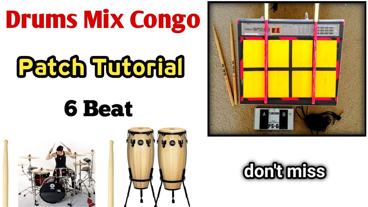 Drums Congo Mix 6 beat Patch Tutorial | Octapad music - YouTube