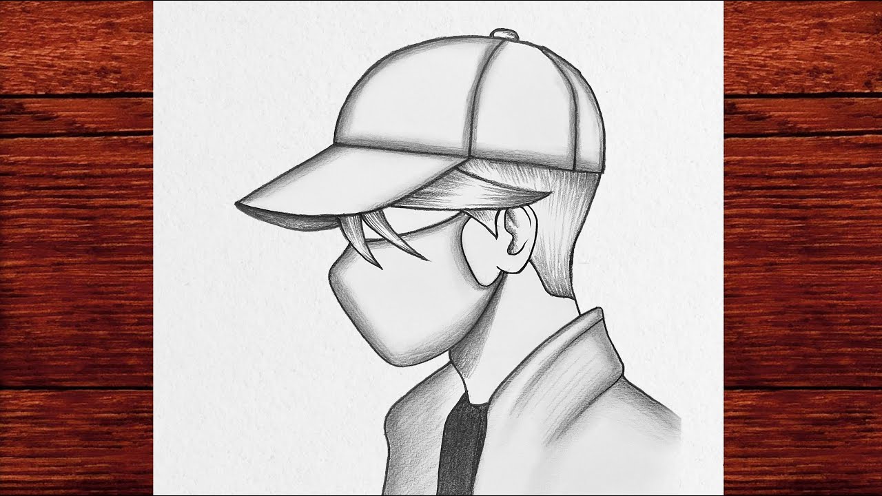 Şapka ve yüz maskesi takan bir çocuk nasıl çizilir, Maske takan erkek ...