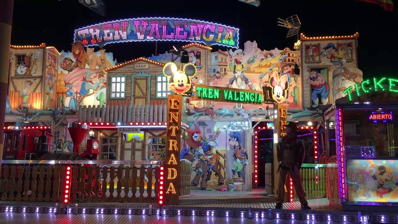 Nuevo letrero TREN VALENCIA iluminación tren de la bruja. Feria de Jaén ...