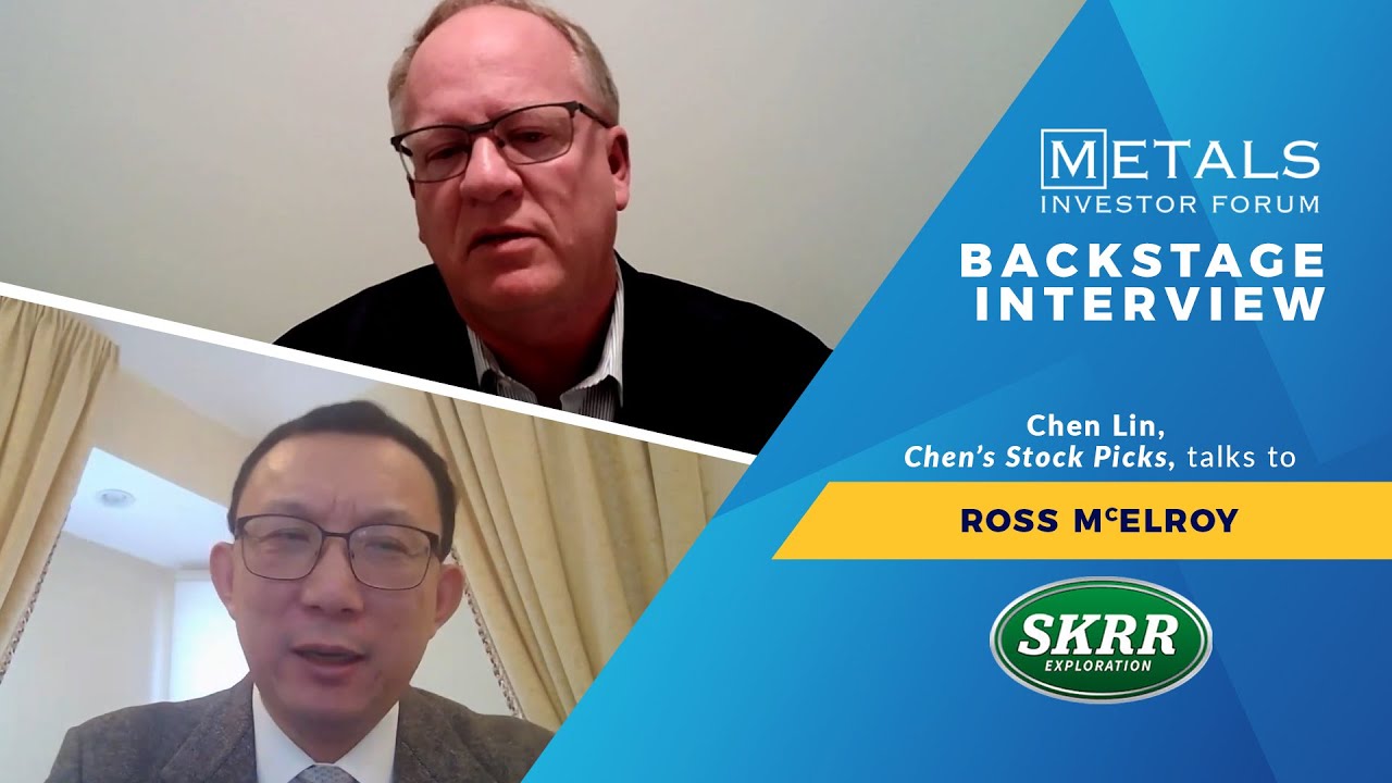 Chen Lin talks to Ross McElroy of SKRR Exploration Inc. at the March ...