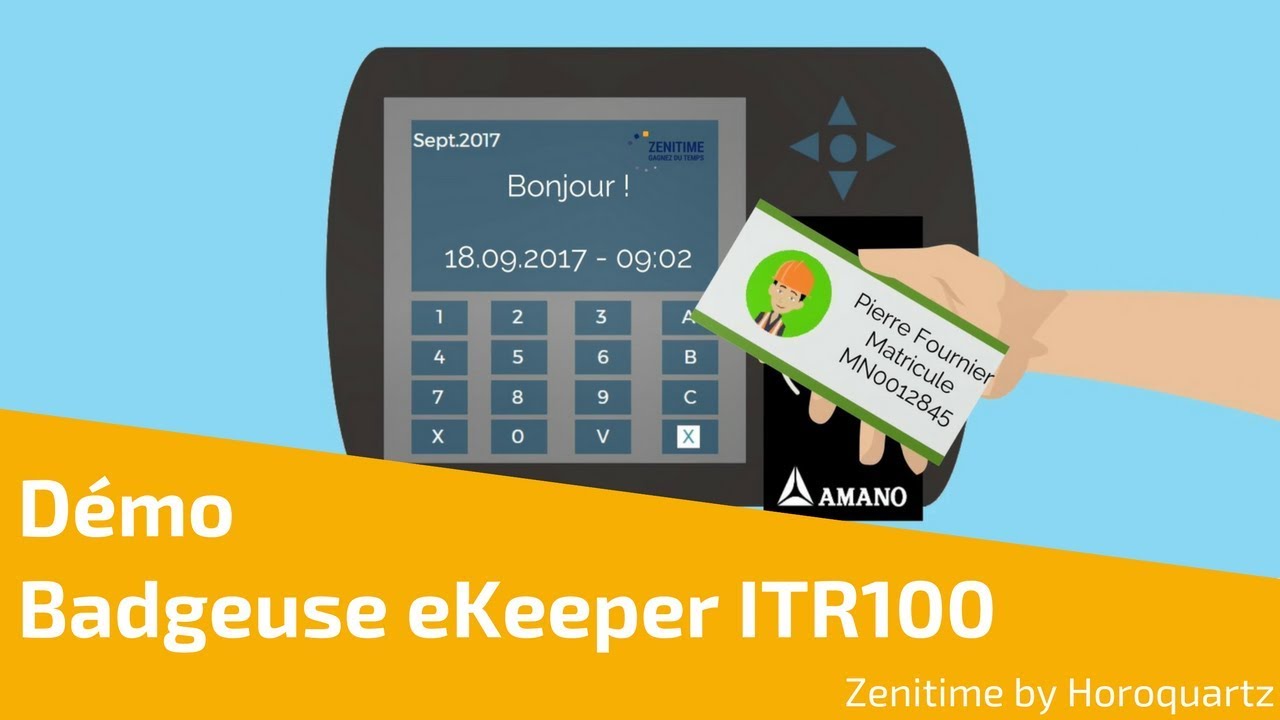 Pointeuse - Badgeuse eKeeper ITR100 - Zenitime by Horoquartz : Démo ...