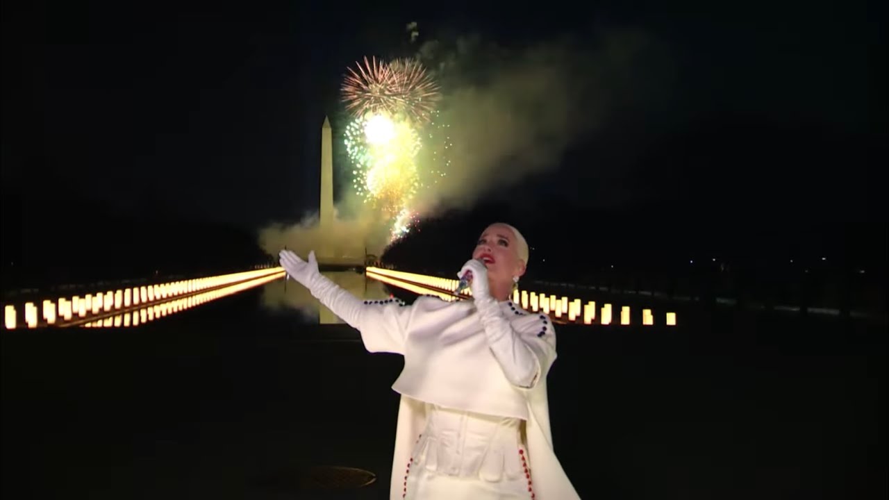 Katy Perry 2021 Biden Inauguration Fireworks Performance - YouTube