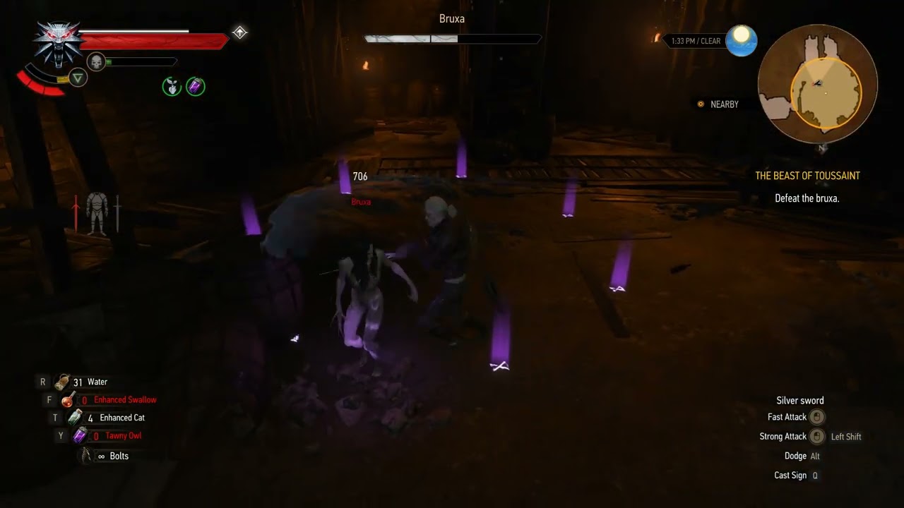 Witcher 3 Bruxa Fight - YouTube