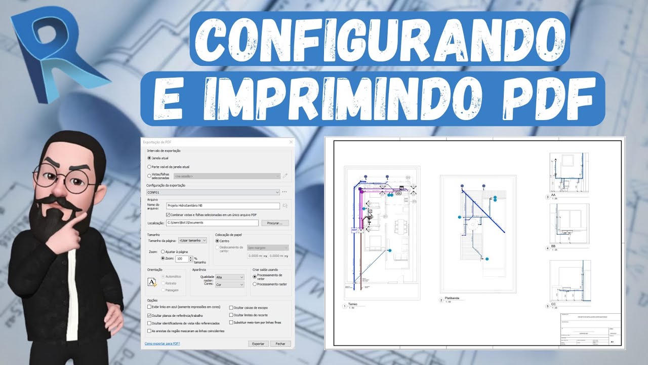 Como Plotar (Imprimir) um projeto em PDF no REVIT - Aula 11 ...
