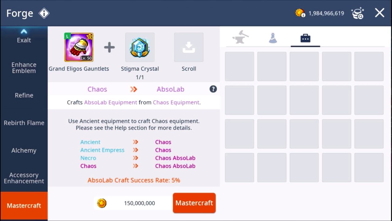 Maplestory M - Absolab Glove Attempt / Accessory Enhancement / Exalts ...
