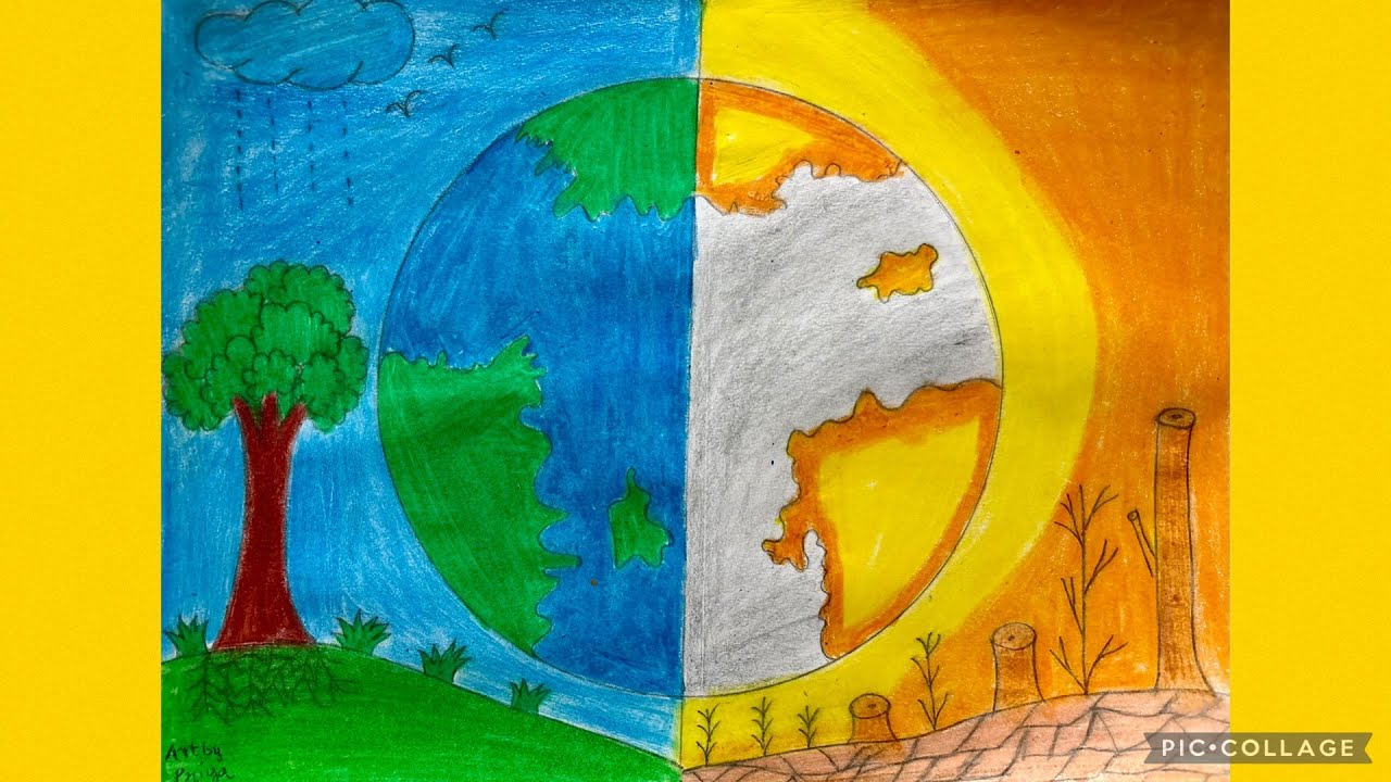 Save Earth Drawing Tutorial | Easy Eco Art Step-by-Step - YouTube
