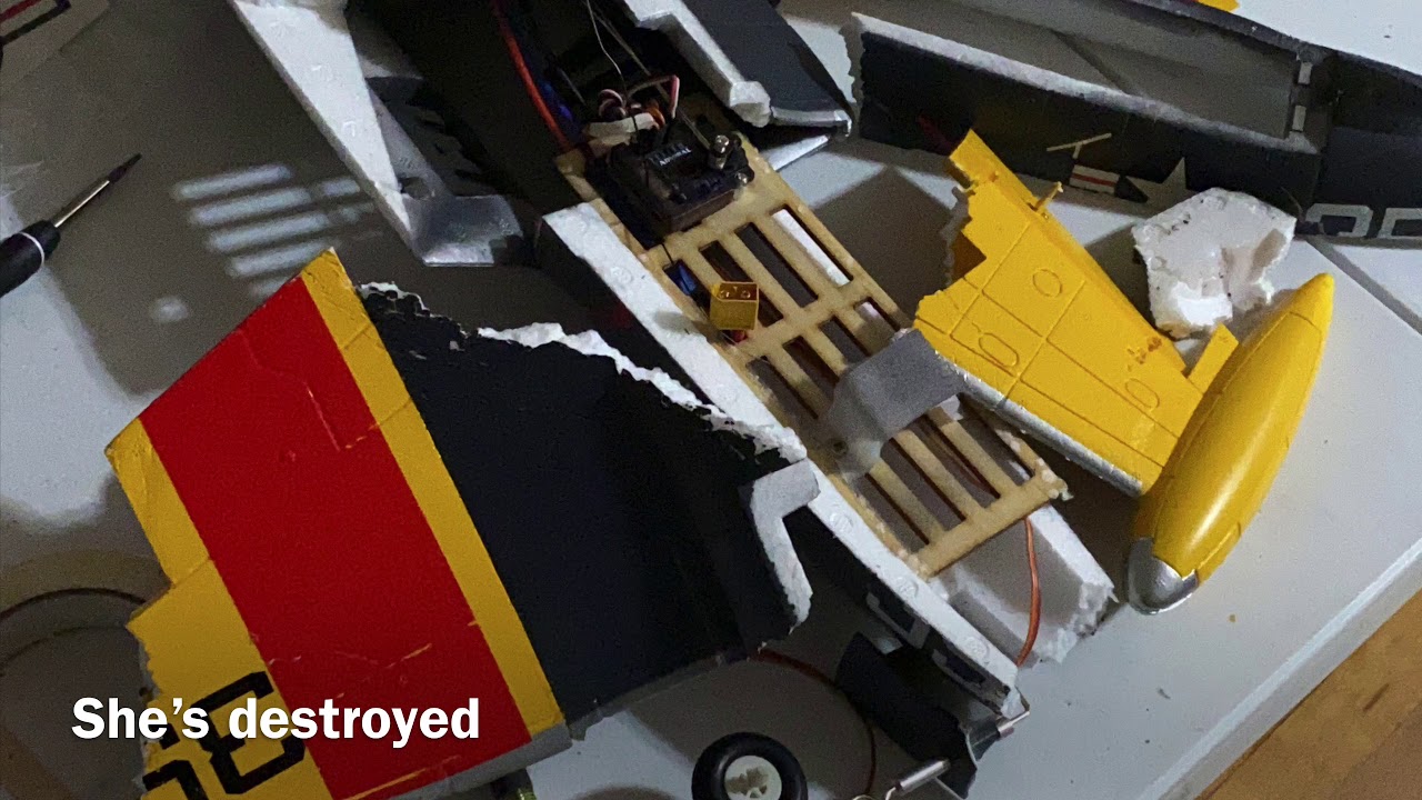 Crash Freewing F9F Panther 64mm EDF Jet - PNP Admiral RX600SP maiden ...