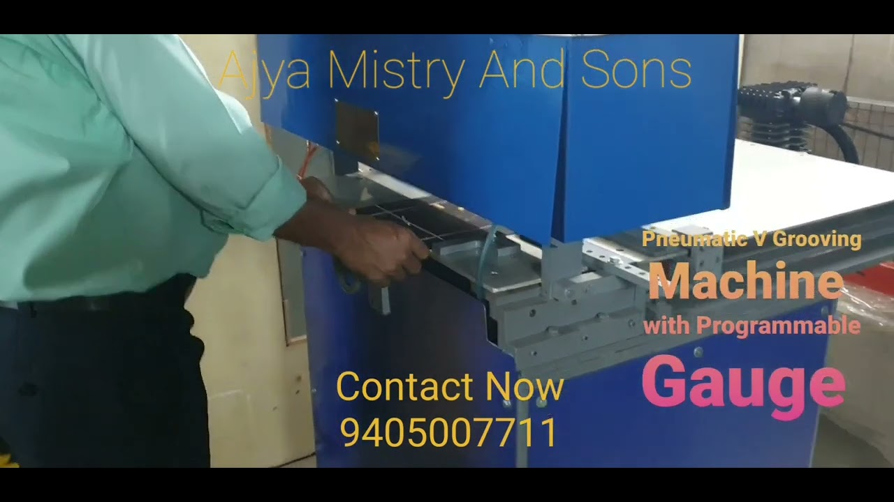 Pneumatic V Grooving Machine with Programmable Gauge - YouTube