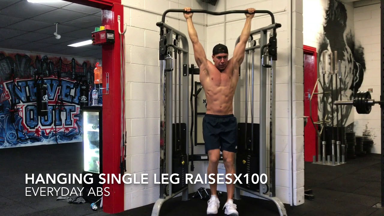Hanging Single Leg Raises - YouTube