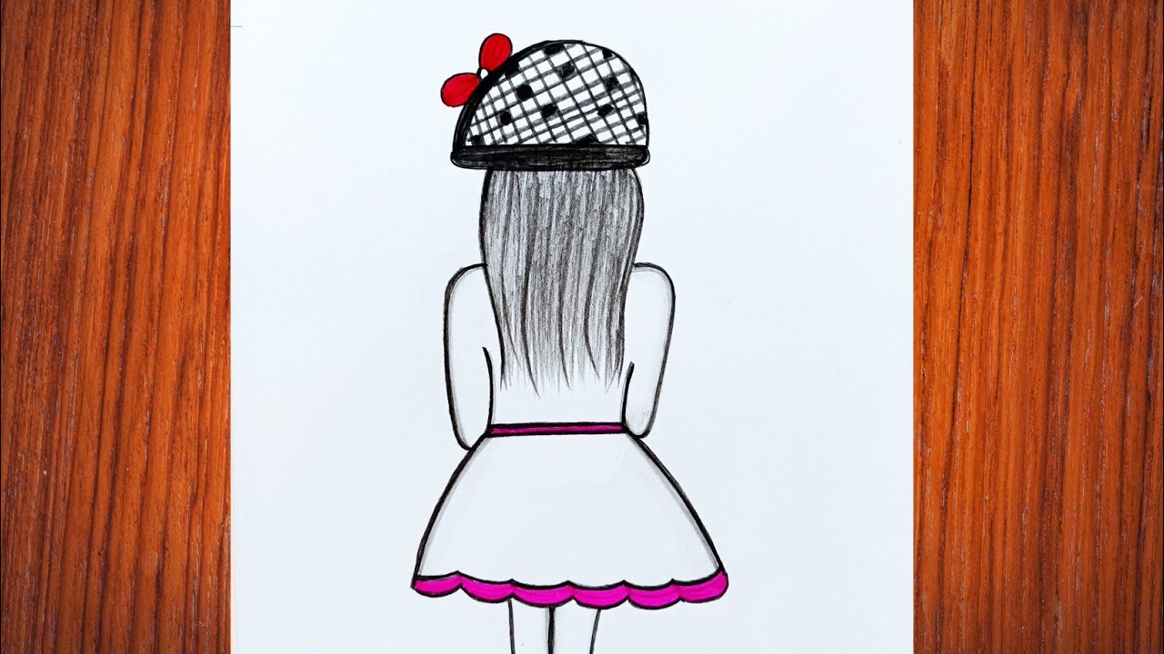 Girl drawing|| How to easy cap girl drawing 💕|| cap girl - YouTube