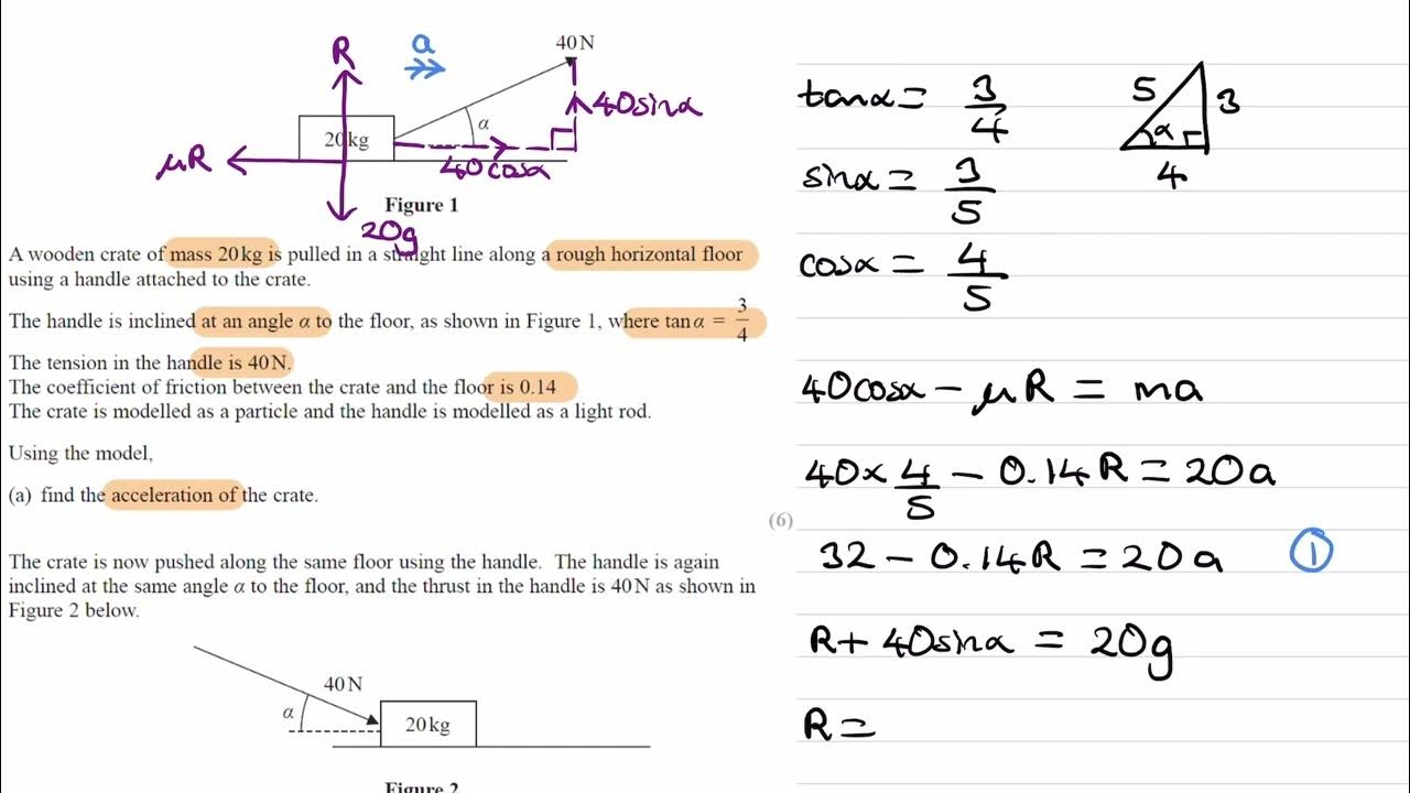 Forces Exam Questions - A Level Maths - Edexcel Mechanics Year 2 - Q2 (level 1) - YouTube