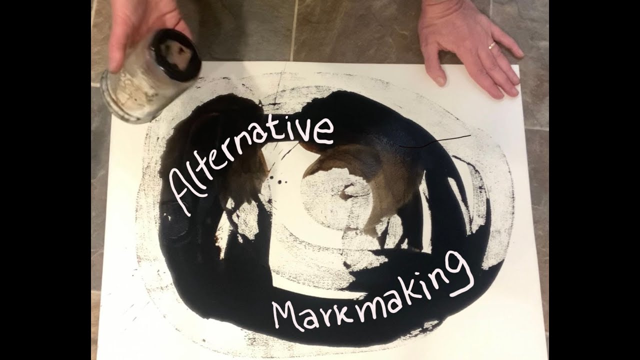 Using a Glass Jar and Plastic Bottle to Make Abstract Marks - YouTube