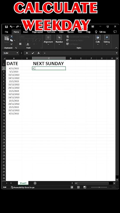 How to calculate Weekdays in Excel | #youtubeshorts #trendingshorts #excelhacks - YouTube