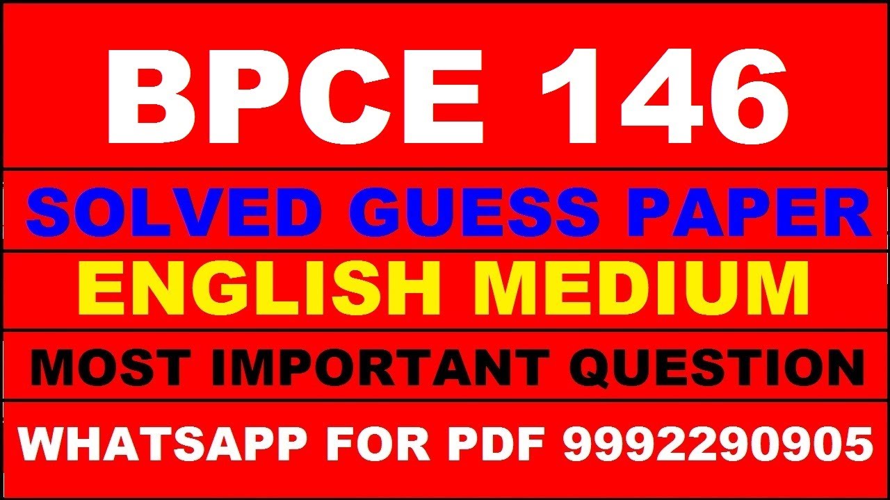 bpce 146 important questions | bpce 146 previous year question paper ...