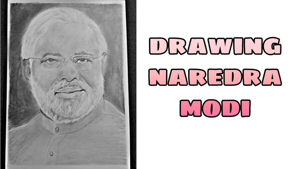 Drawing pm narendra modi - YouTube