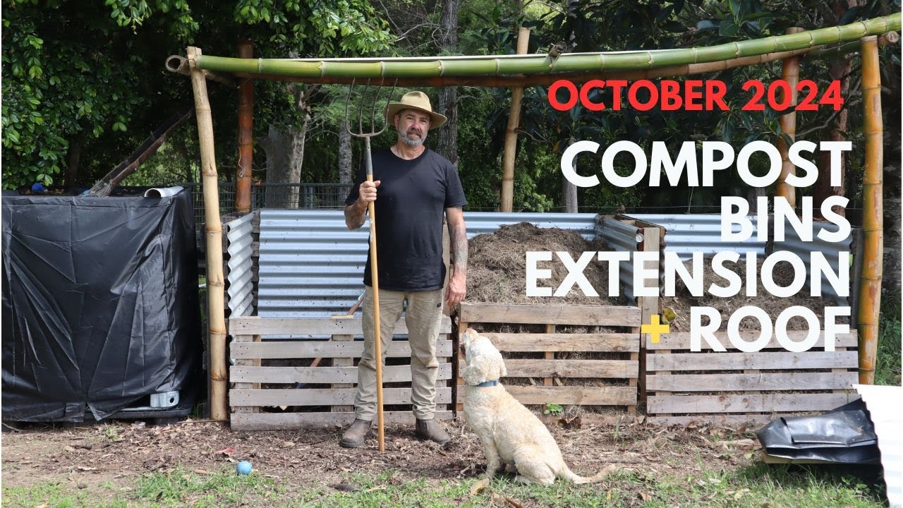 DIY Compost bins from pallets with roof - YouTube