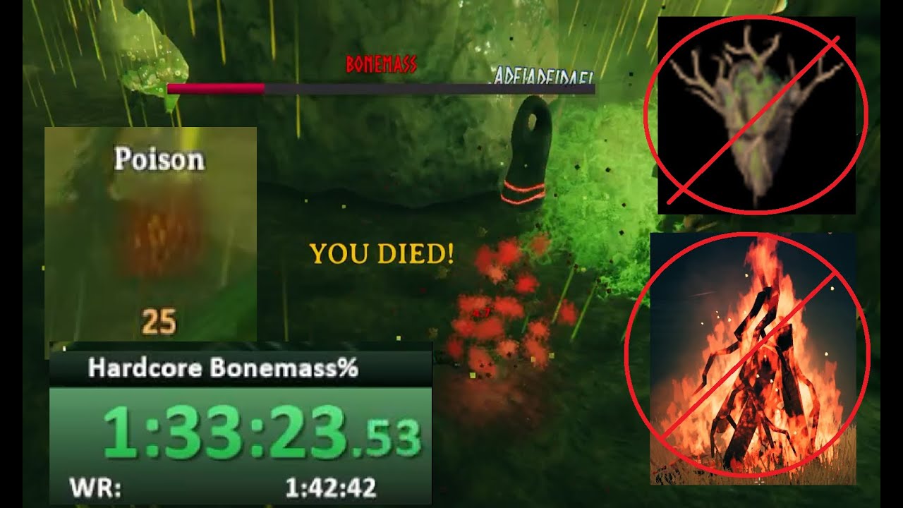 Valheim Speedrun | Hardcore Bonemass% | ALMOST WR! No root mask strat ...