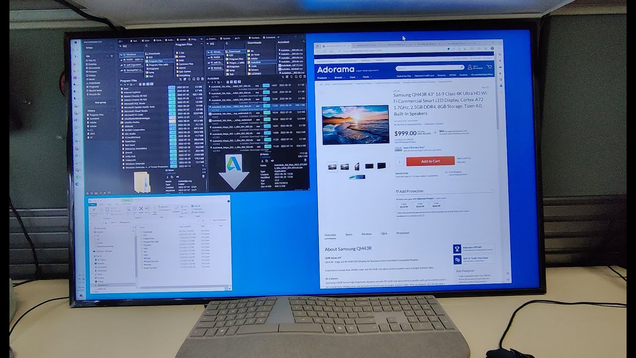 43" TV as a computer monitor - YouTube