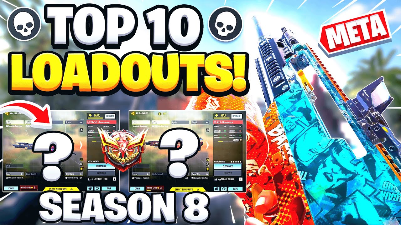 TOP 10 BEST GUNS + Loadouts in COD Mobile SEASON 8 | Top 10 Gunsmith ...