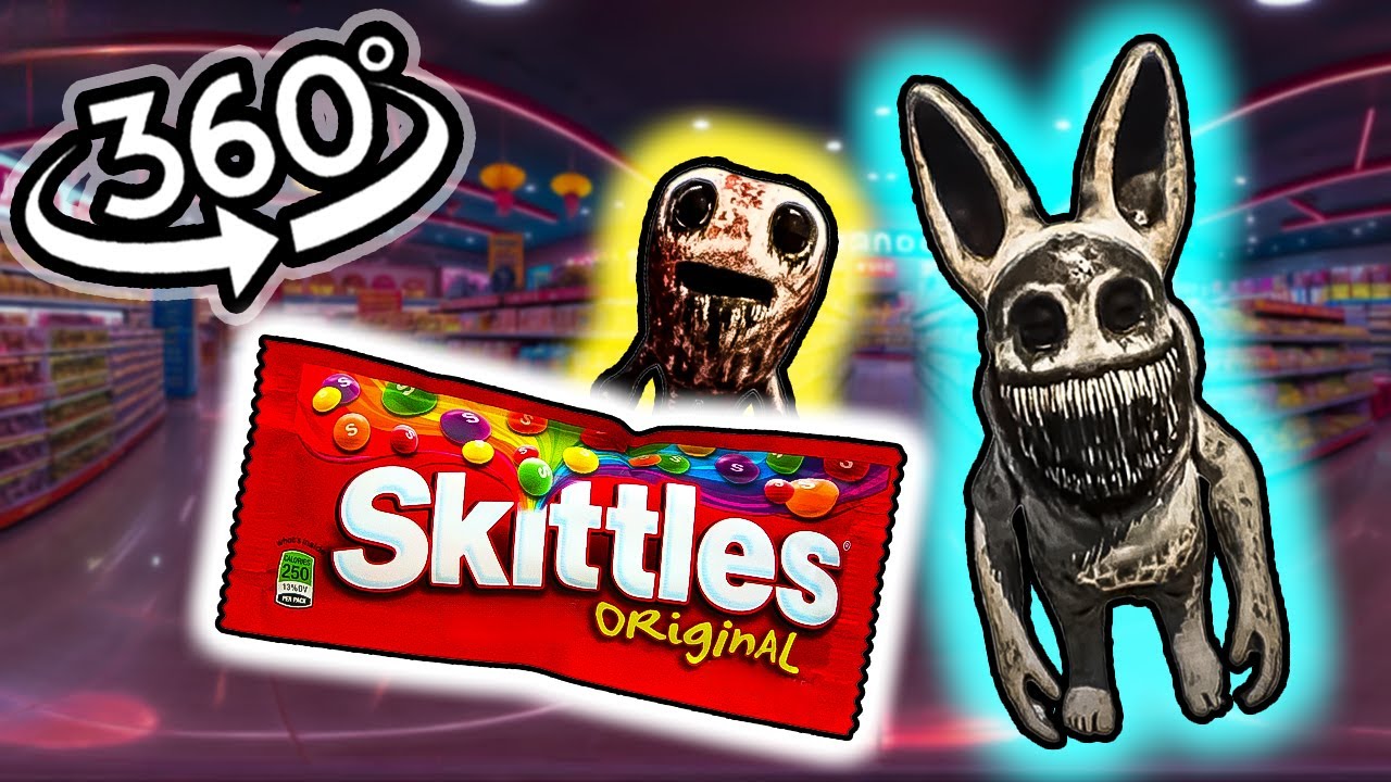 🌈 360º VR video ZOONOMALY SKITTLES MEME. Monster Rabbit vs Friendly Red ...