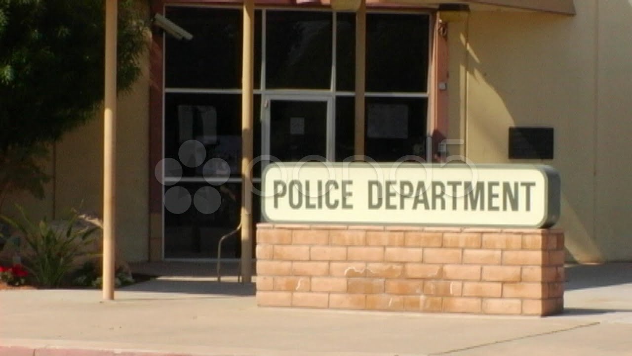 Generic Police Station Entrance + Sign. Stock Footage - YouTube