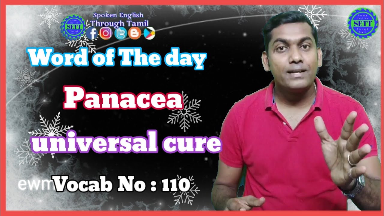 panacea Tamil meaning | pronunciation & a sentence | Spoken English ...
