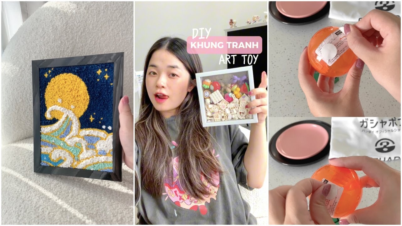 (Tổng hợp DIY Art Toy): làm khung tranh mini figures, hít tủ lạnh gacha ...
