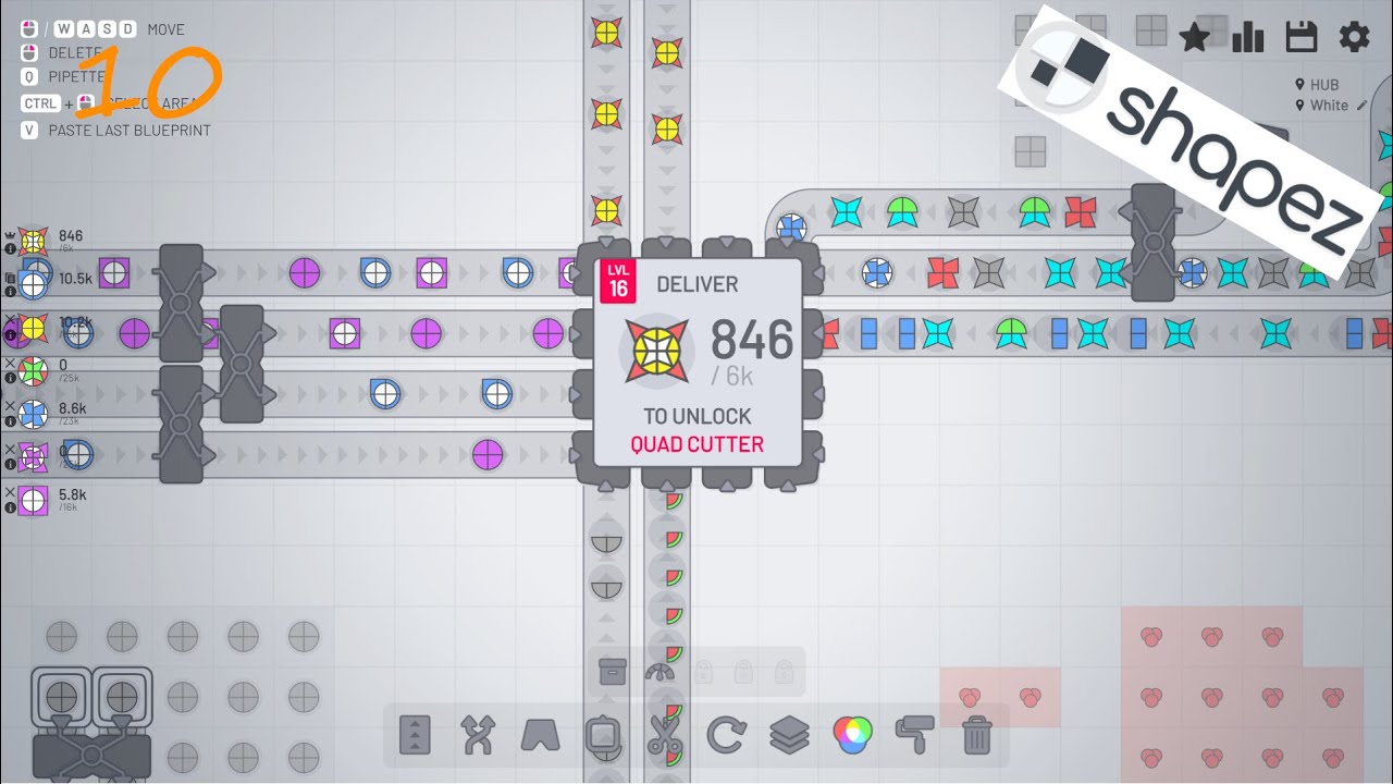 Shapez: 10 - Quad cutter - YouTube