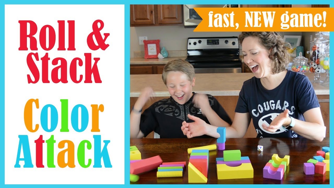Roll and Stack—COLOR Attack (Party Game) | Family Fun Every Day - YouTube