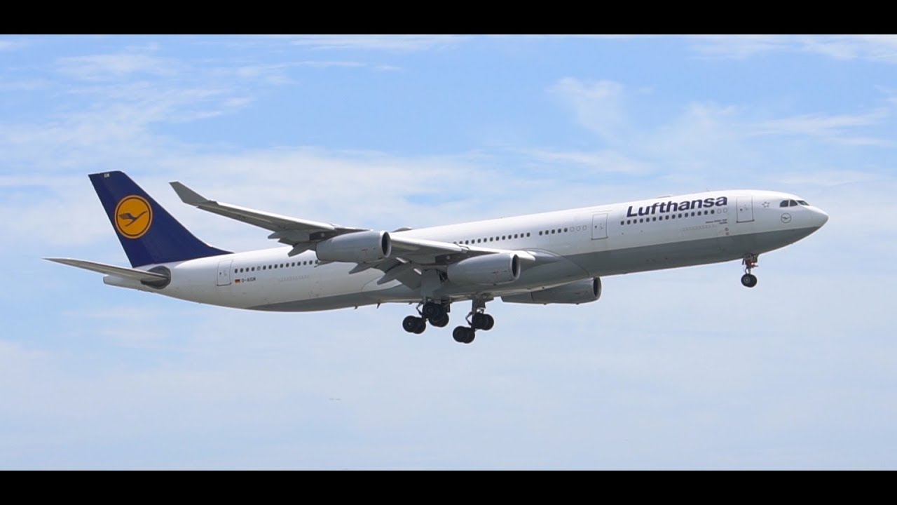 [HD] Lufthansa Airbus A340-300 Landing at San Diego - YouTube